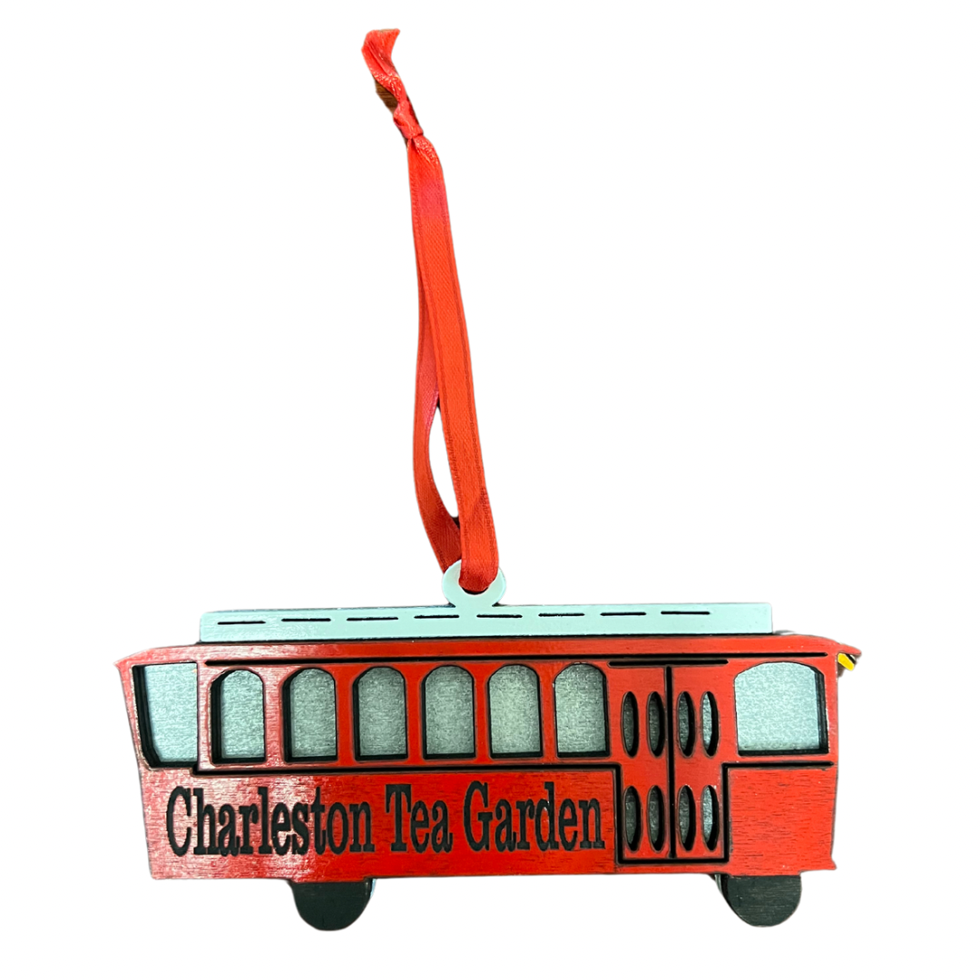 CTG Red Trolley Ornament – Charleston Tea Garden