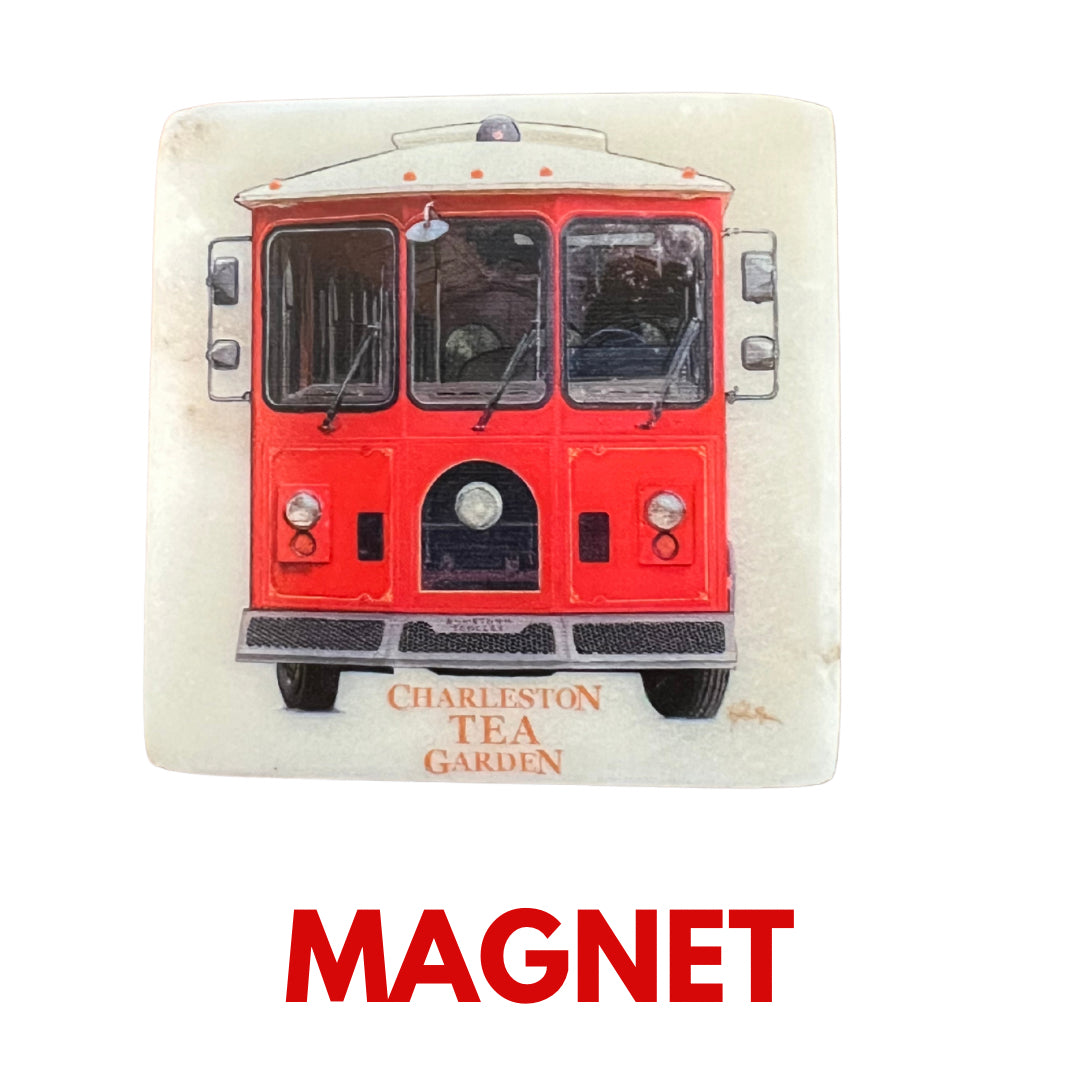 Trolley Front Marble Magnet – Charleston Tea Garden